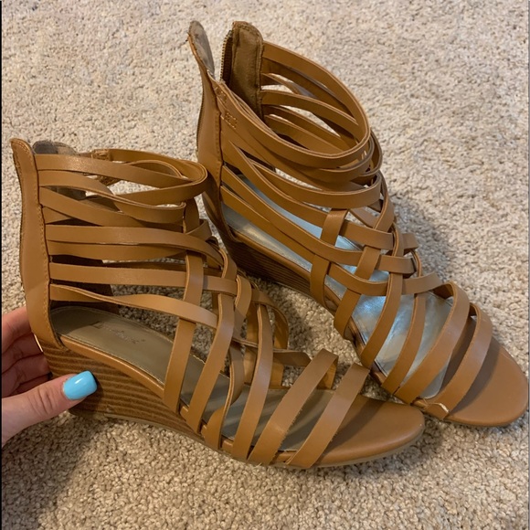 Limelight | Shoes | Brown Strappy Wedgesheels | Poshmark